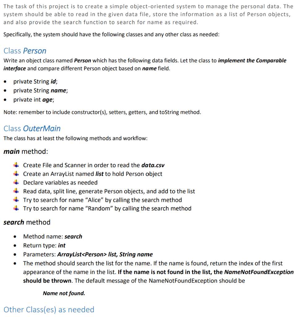 Solved The task of this project is to create a simple | Chegg.com