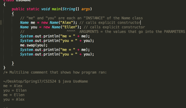 Solved Modify Names.java to have only one name variable | Chegg.com
