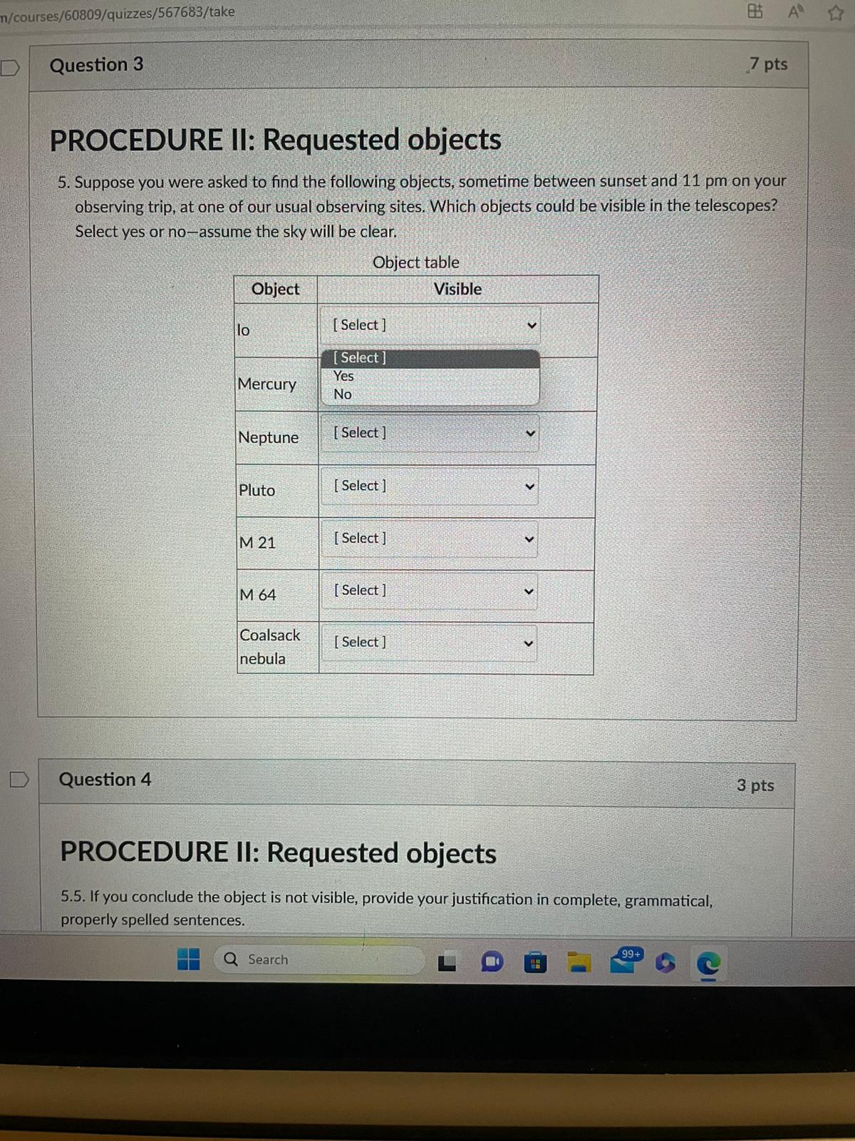 Solved PROCEDURE II: Requested objects 5. Suppose you were | Chegg.com