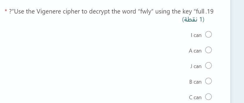 Solved * ?"Use the Vigenere cipher to decrypt the word | Chegg.com