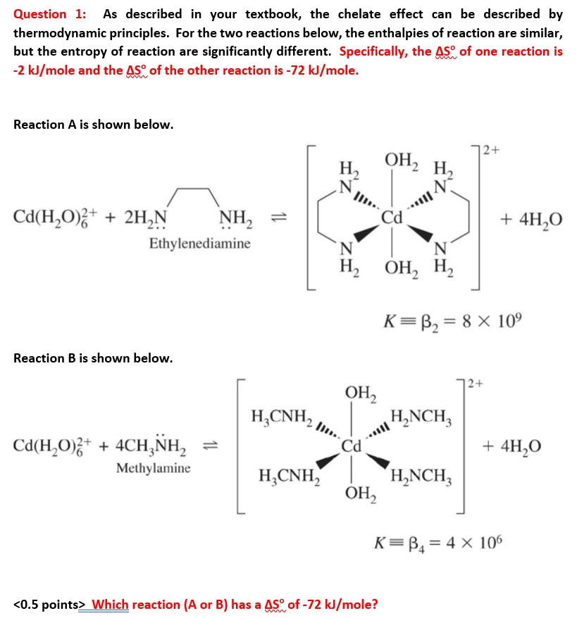 Solved As described in your textbook, the chelate effect can | Chegg.com
