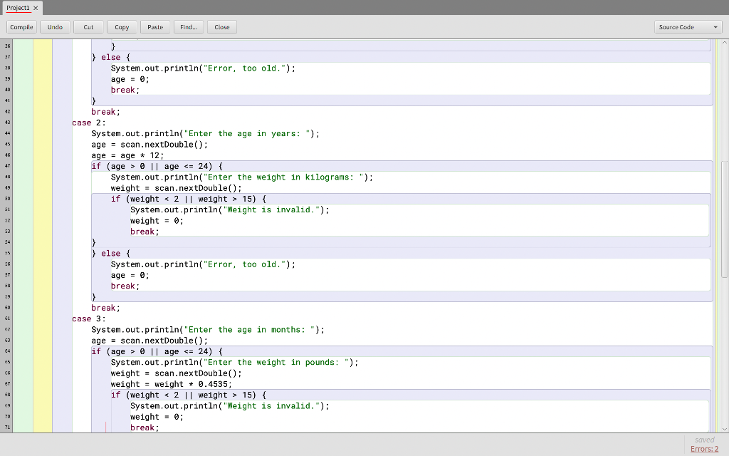 Solved Projecti x Compile Undo Cut Copy Paste Find... Close | Chegg.com