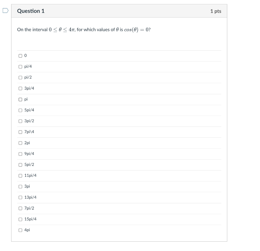 Solved On the interval 0≤θ≤4π, for which values of θ is | Chegg.com