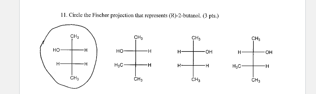 Solved Circle the right Fischer projection. Why is the third | Chegg.com