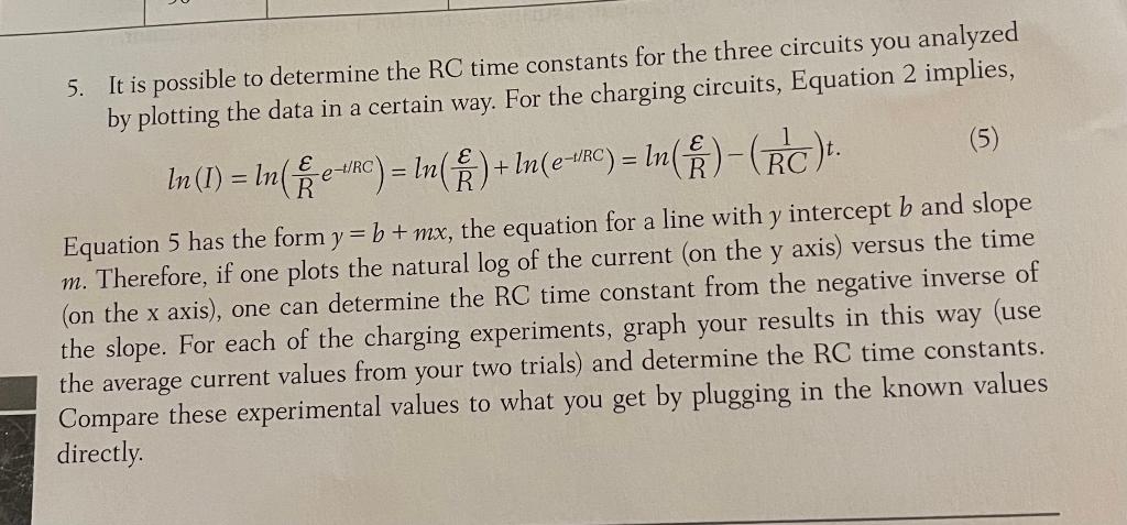 6. For the discharging circuit, Equation 4 implies, | Chegg.com