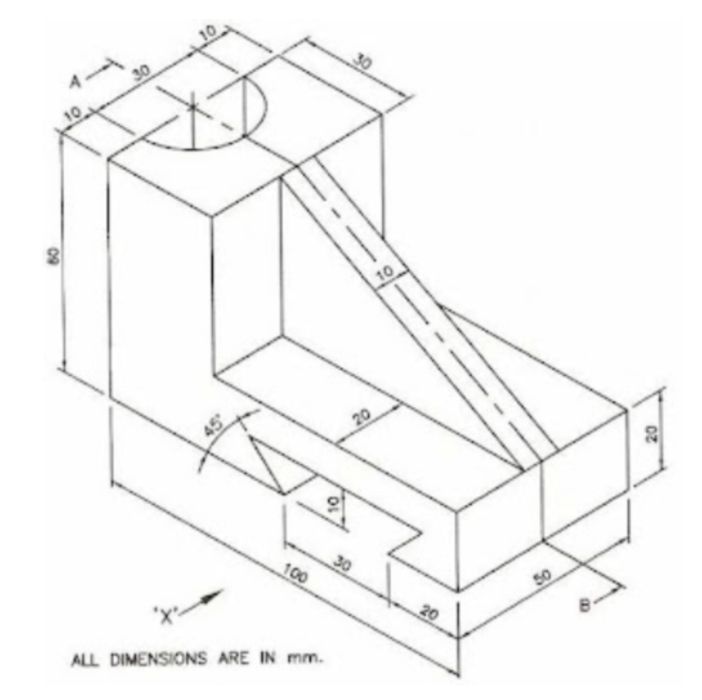 Solved Show the front, side, and top view of this and the | Chegg.com