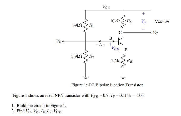 Solved Figure 1: DC Bipolar Junction Transistor Figure 1 | Chegg.com