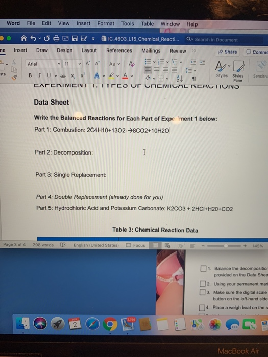 Solved Word File Edit View Insert Format Tools Table Window | Chegg.com