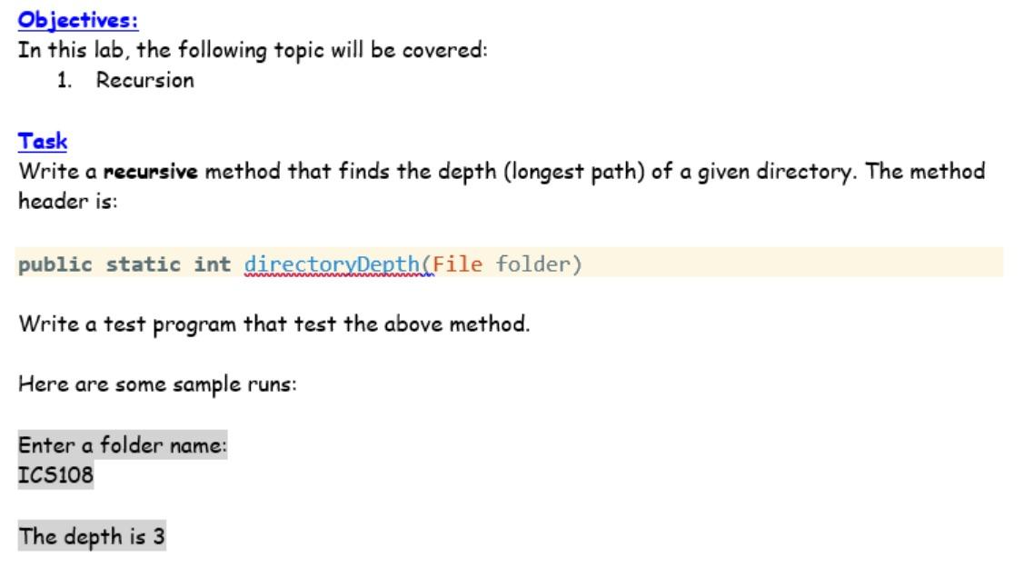 Solved Objectives: In this lab, the following topic will be | Chegg.com