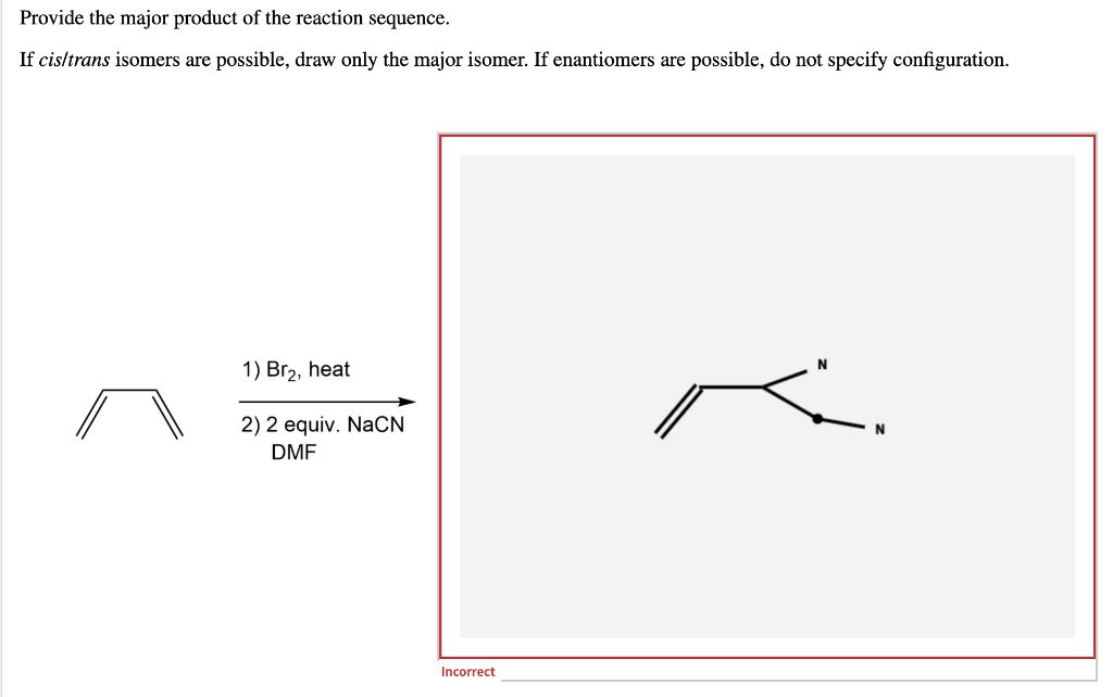 Solved Provide the major product of the reaction sequence. | Chegg.com