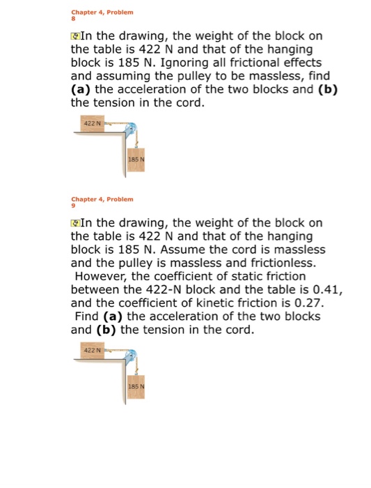 Solved In the drawing, the weight of the block on the table | Chegg.com