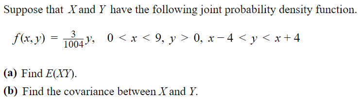Solved Suppose that X and Y have the following joint | Chegg.com