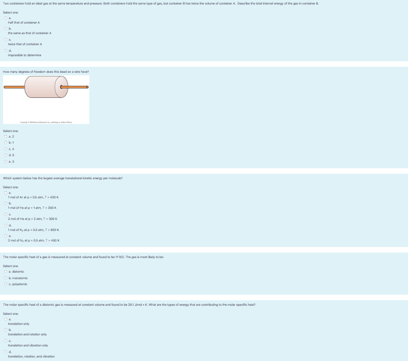 Solved Two containers hold an ideal gas at the same | Chegg.com