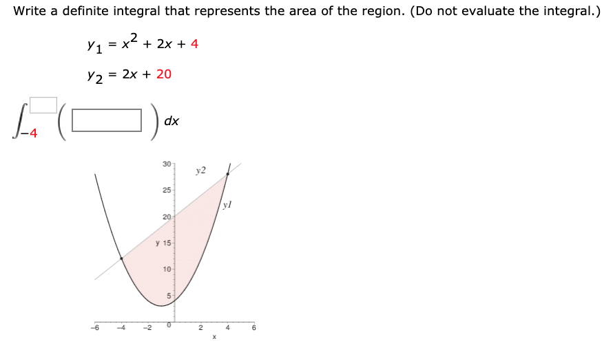 Solved Write a definite integral that represents the area of | Chegg.com Solved Write a definite integral that represents the area of | Chegg.com