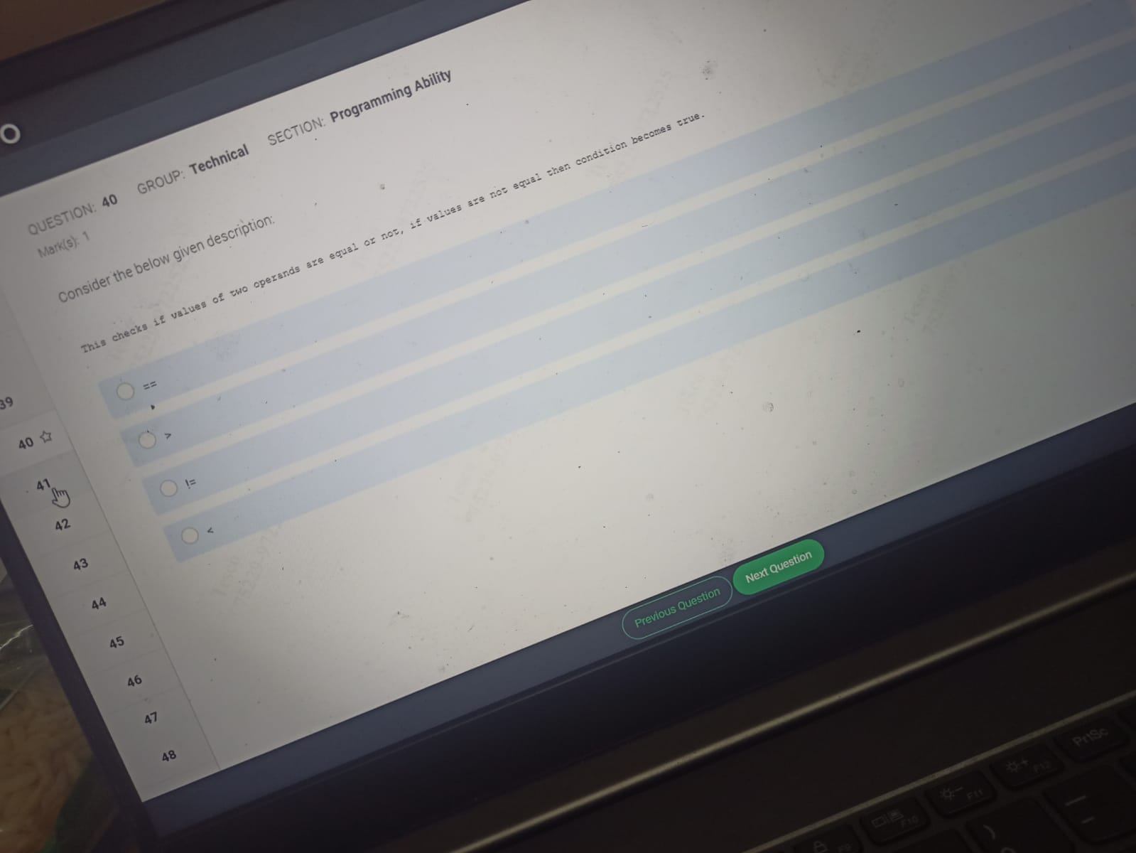 Solved GROP: Techical SECTON: programming Ablity consider | Chegg.com