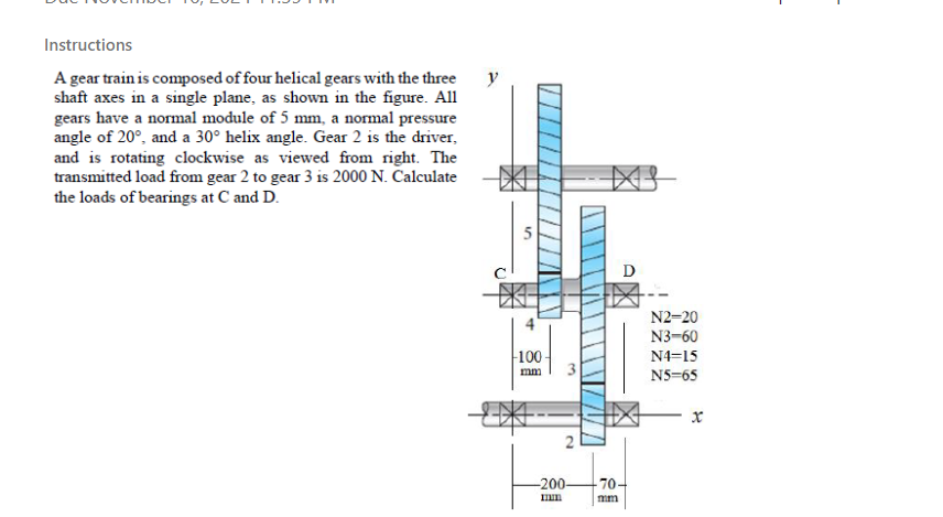 Solved by an EXPERT InstructionsA gear train is composed of four helical | Chegg.com