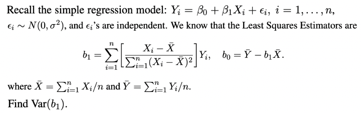 Solved = Recall the simple regression model: Yį = Bo + BiX; | Chegg.com