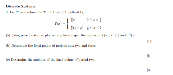 Discrete Systems 3. Let T be the function | Chegg.com