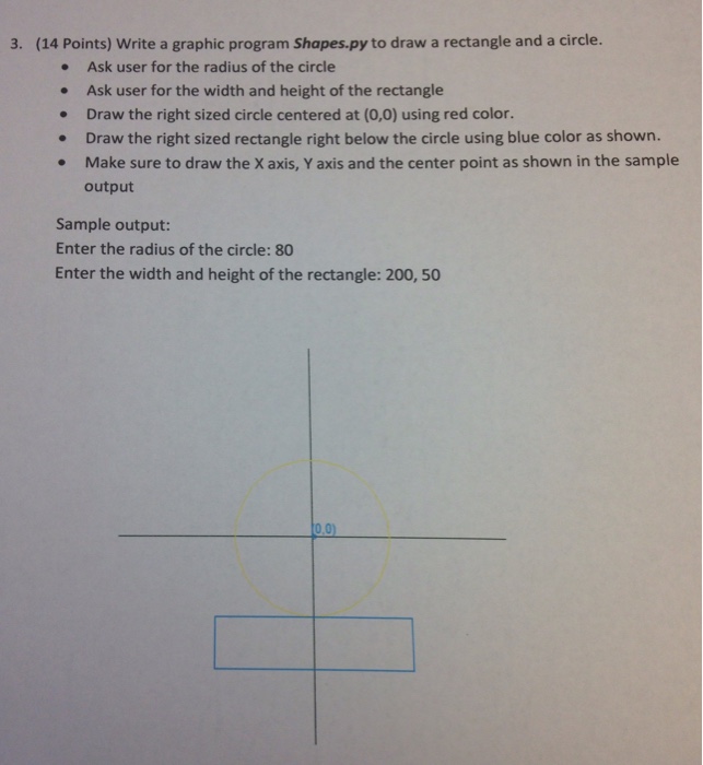 Solved 3 14 Points Write A Graphic Program Shapes Py To