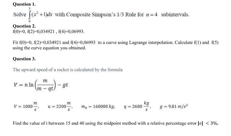Solved Question 1. Solve ∫03(x2+1)dx with Composite | Chegg.com