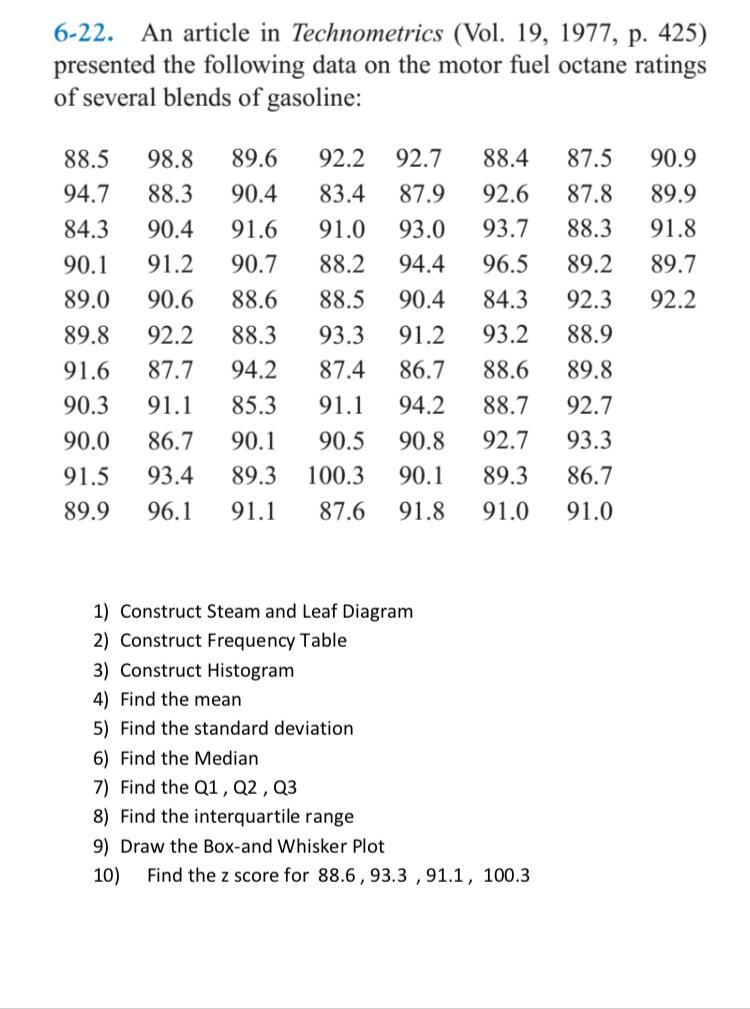 Solved 6-22. An article in Technometrics (Vol. 19, 1977, p. | Chegg.com