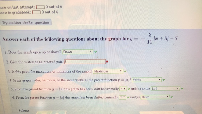 Solved ore on last attempt: 0 out of 6 core in gradebook:0 | Chegg.com