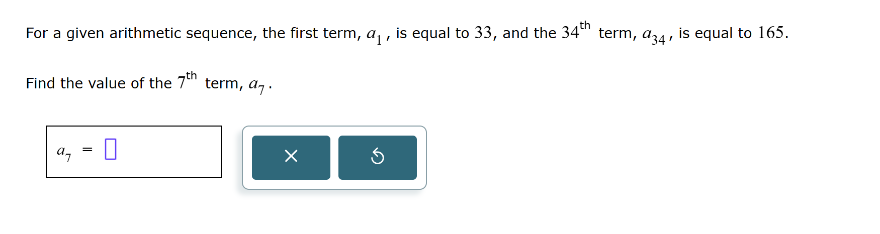 Solved For a given arithmetic sequence, the first term, | Chegg.com