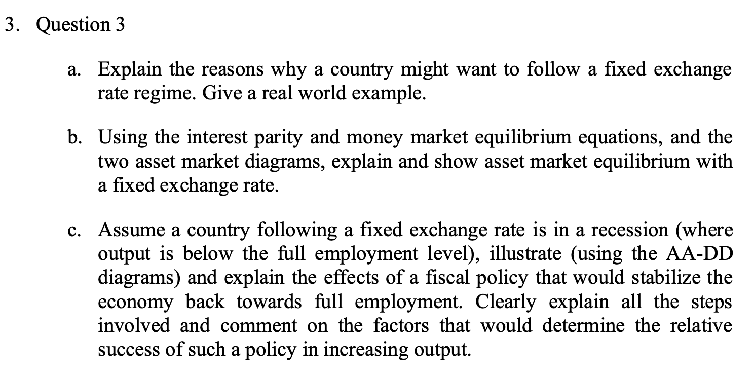 Solved 3. ﻿Question 3a. ﻿Explain the reasons why a country | Chegg.com
