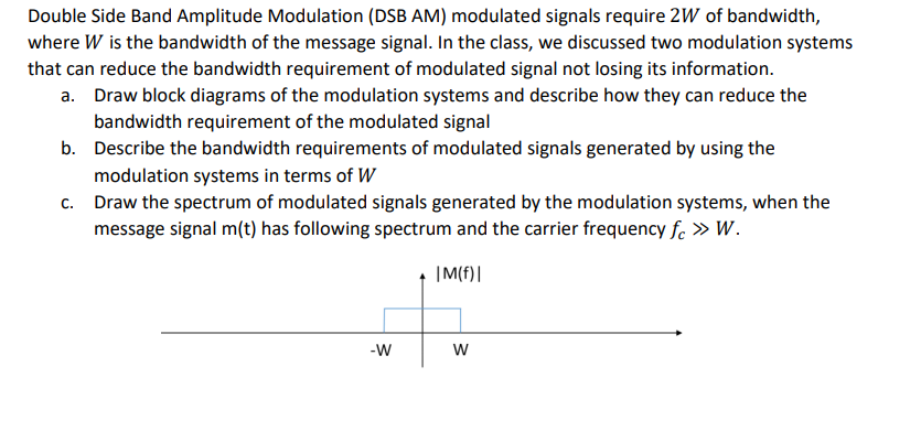 Solved Double Side Band Amplitude Modulation (DSB AM) | Chegg.com
