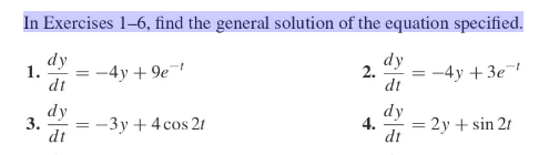 Solved In Exercises 1-6, find the general solution of the | Chegg.com