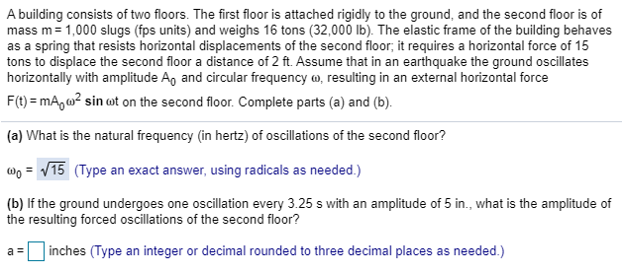 Solved A building consists of two floors. The first floor is | Chegg.com