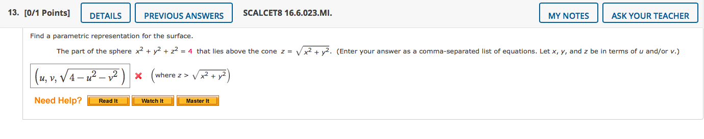 Solved 13. [0/1 Points) DETAILS PREVIOUS ANSWERS SCALCET8 | Chegg.com