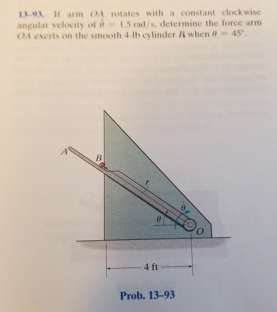 Solved 1393if Arm Oa Rotates With A Constant Clockwise 