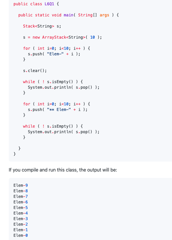 Solved Public Interface Stack { Public Abstract Boolean