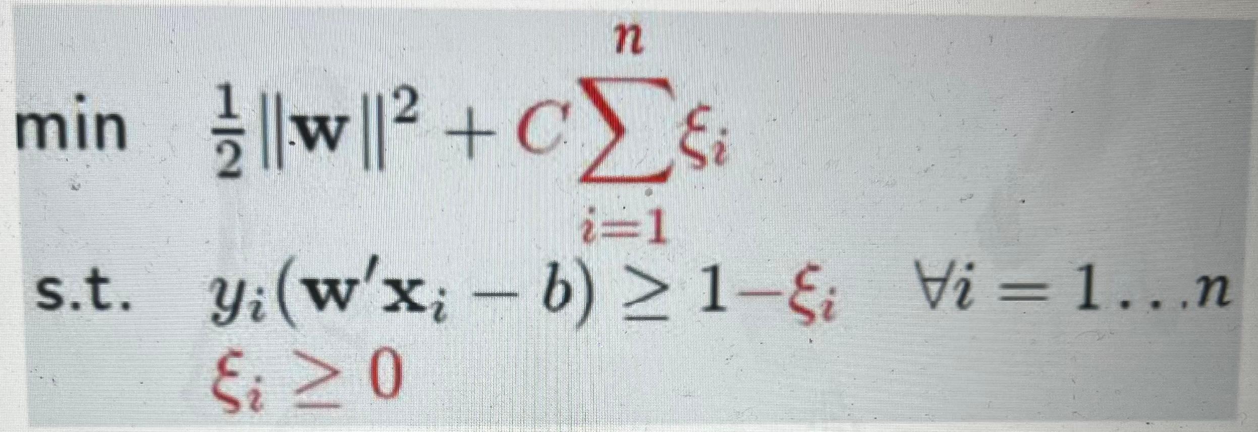 Solved The soft margin support vector machine solves the | Chegg.com