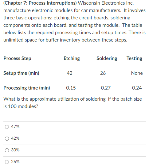 Solved (Chapter 7: Process Interruptions) Wisconsin | Chegg.com