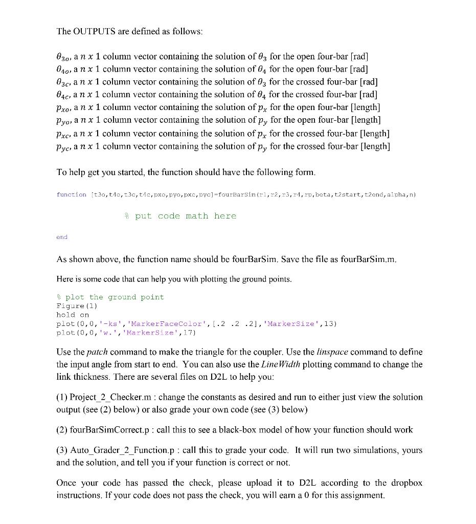Project Assignment Make your own four-bar linkage | Chegg.com