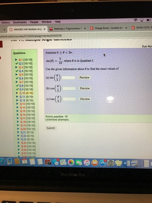 Solved History Bookmarks People Window Help 교 Mathway | Chegg.com
