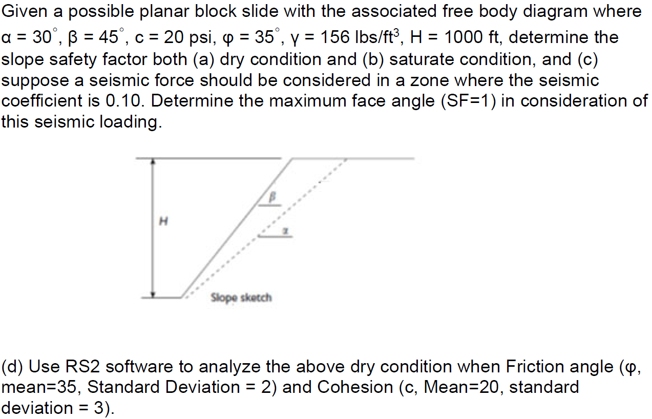 Solved - 7 1 Given a possible planar block slide with the | Chegg.com