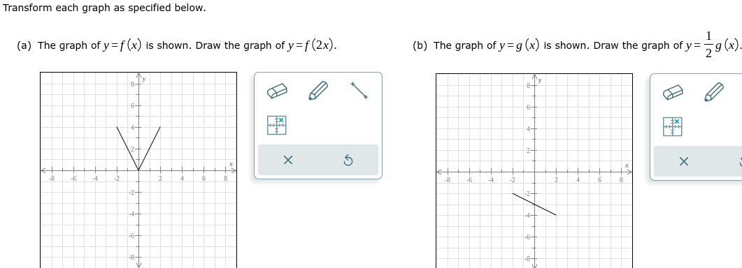 Solved Transform each graph as specified below. | Chegg.com