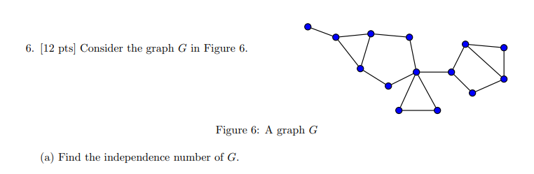 Solved 6. [12 pts] Consider the graph G in Figure 6. Figure | Chegg.com