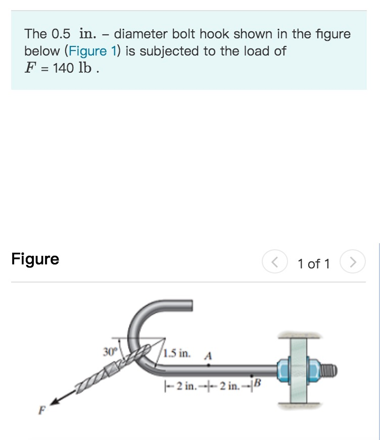 Solved The 0.5 in. - diameter bolt hook shown in the figure | Chegg.com