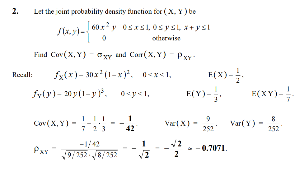 Solved Let the joint probability density function for (X, Y | Chegg.com