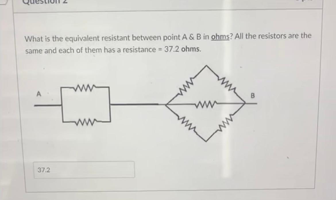 Solved What is the equivalent resistant between point A&B in | Chegg.com
