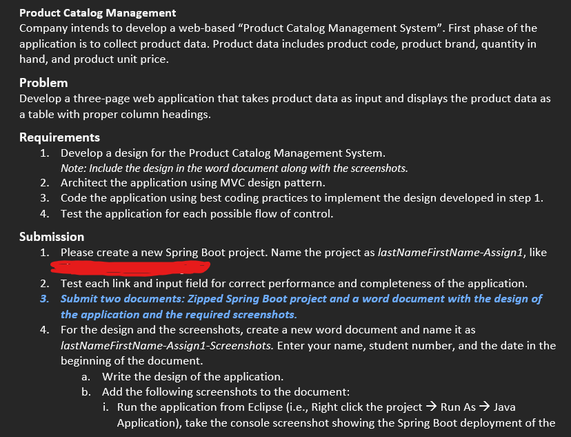 Solved Product Catalog Management Company intends to develop | Chegg.com