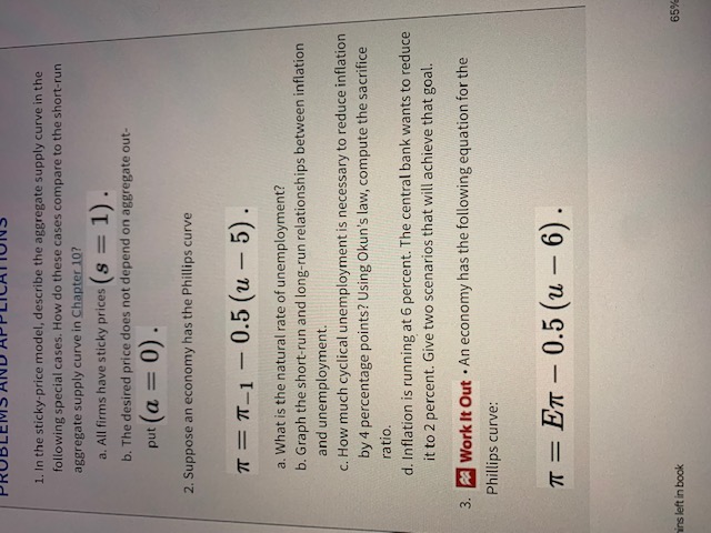 Solved 1. In the sticky-price model, describe the aggregate | Chegg.com