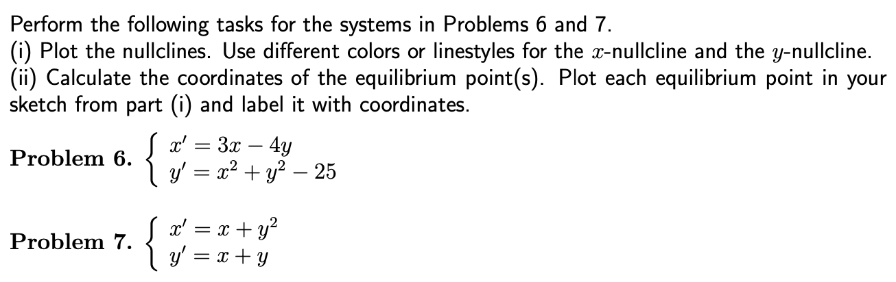 Solved Perform the following tasks for the systems in | Chegg.com