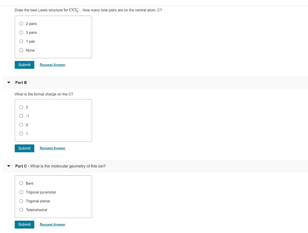 Solved Draw the best Lewis structure for CCI;. How many lone | Chegg.com