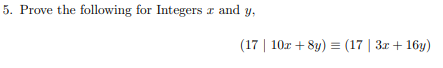 Solved 5. Prove the following for Integers x and y, | Chegg.com