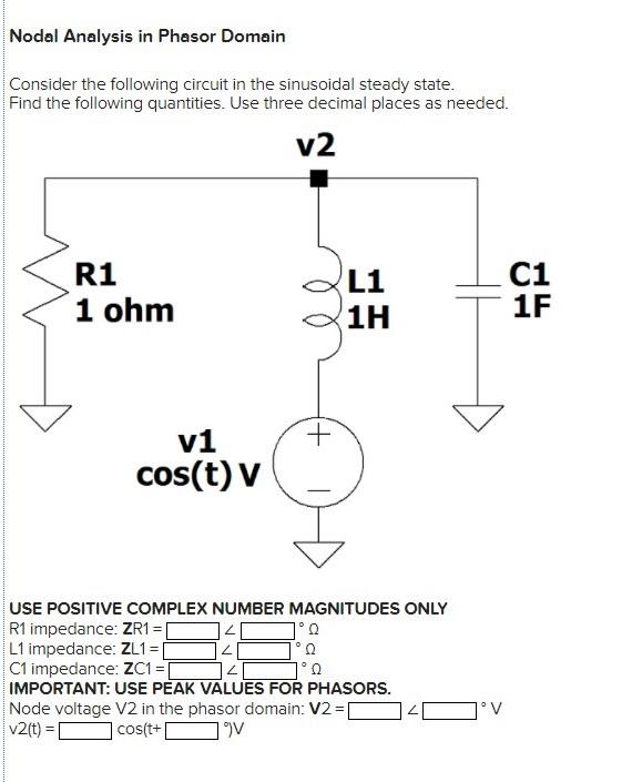 Solved Nodal Analysis in Phasor Domain Consider the | Chegg.com